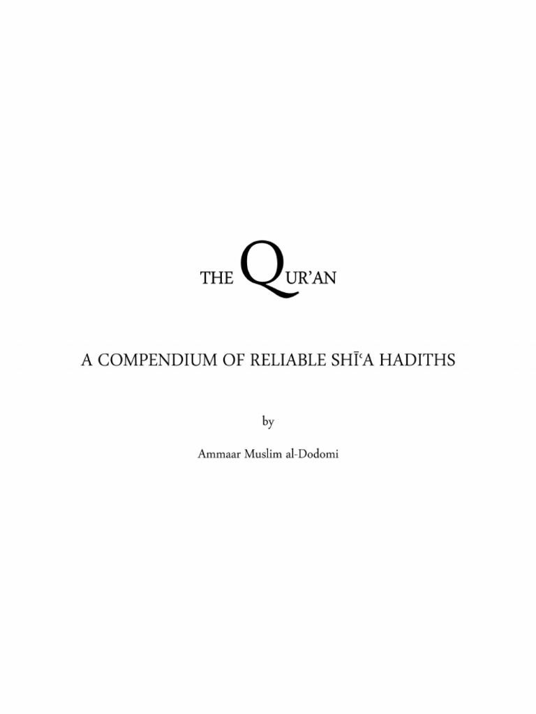 The Quran A Compendium of Reliable Shia Hadith 2 | PDF