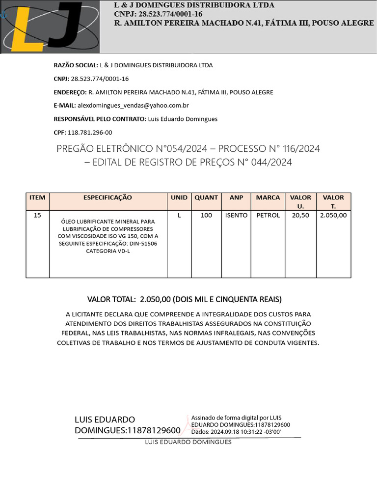PROPOSTA FINAL - 01 - Assinada | PDF