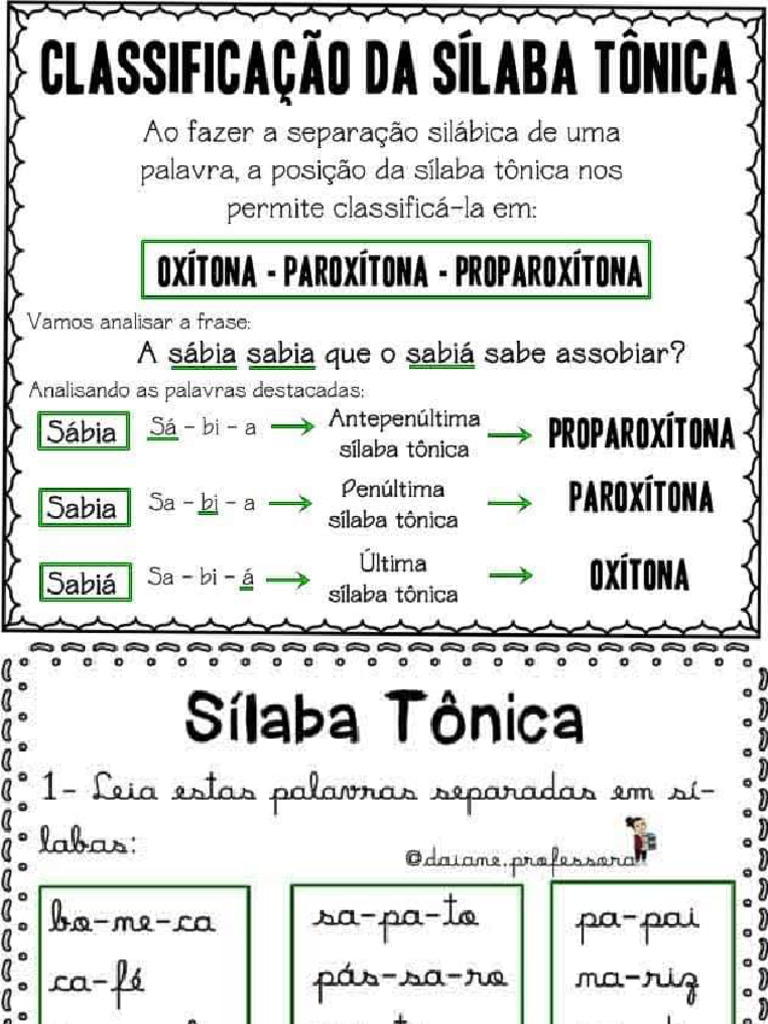 Classificação Da Sílaba Tônica | PDF