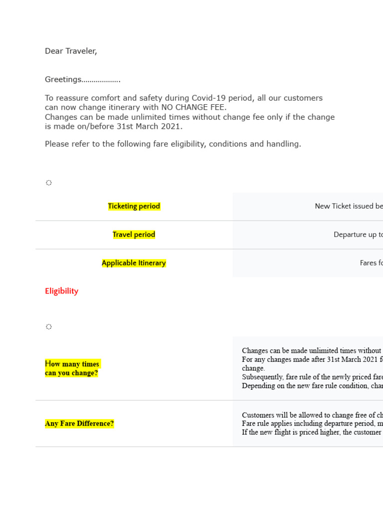 Dear Traveler,: Eligibility | PDF