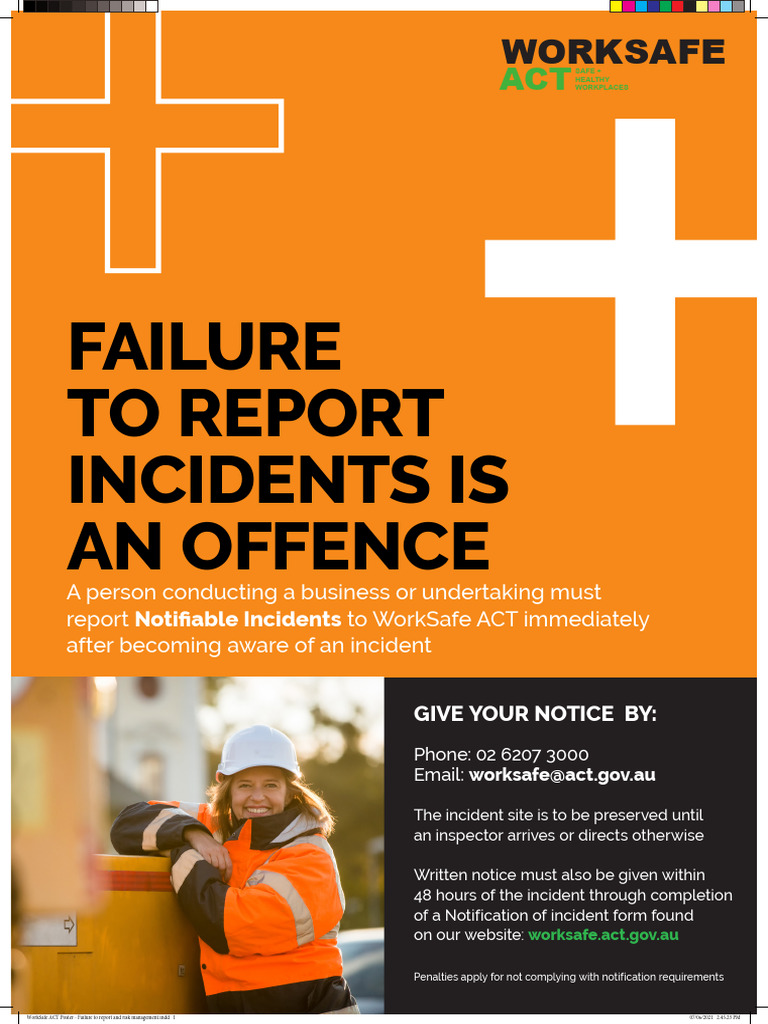 WorkSafe ACT Poster Failure To Report UPDATED | PDF