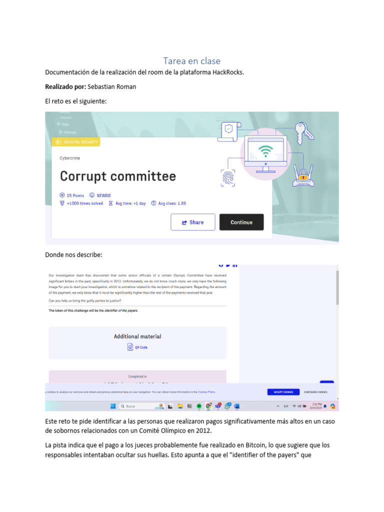 Tarea en clase Room HackRocks | PDF