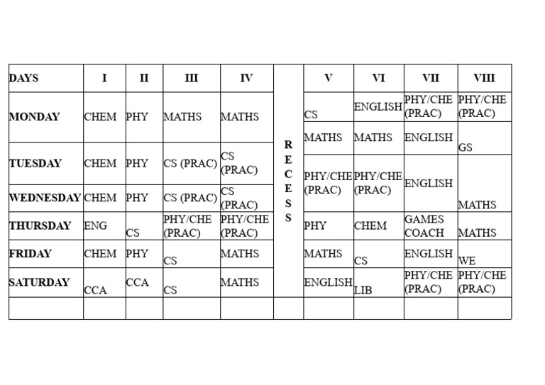 School Time Table for Classes 1-8 | PDF | Language Arts & Discipline