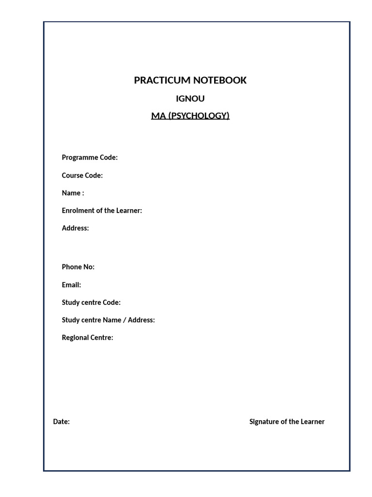 IGNOU-Cover Sheets | PDF | Business | Finance & Money Management