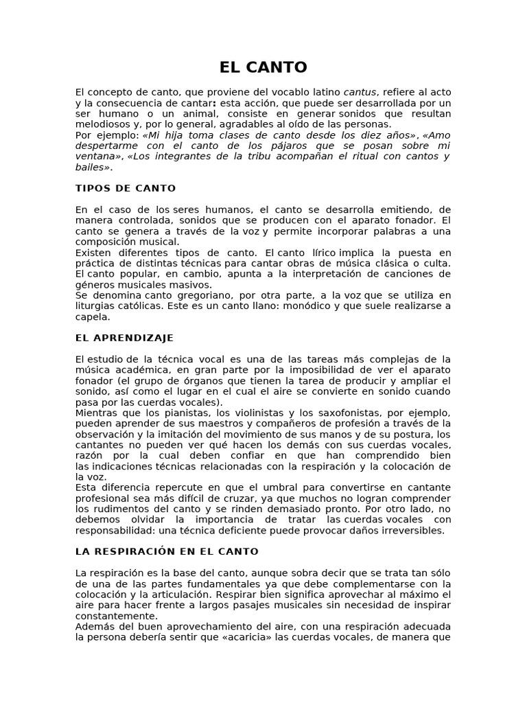 El Canto | PDF | Canto