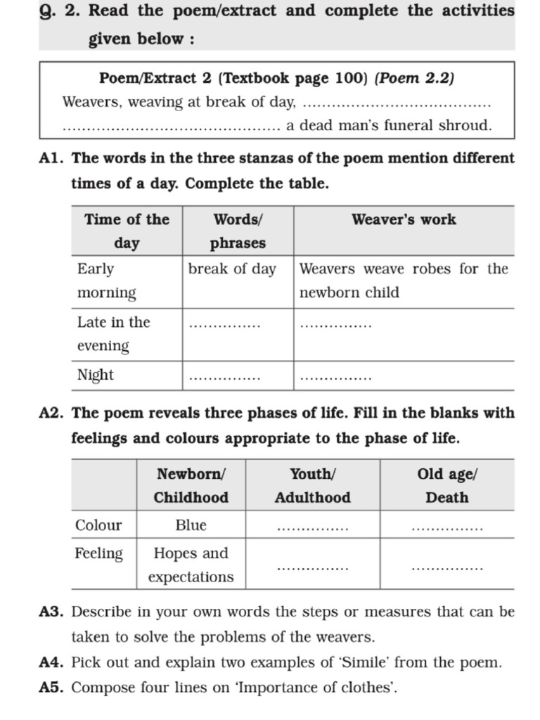 EnglishPoem2 2IndianWeavers | PDF