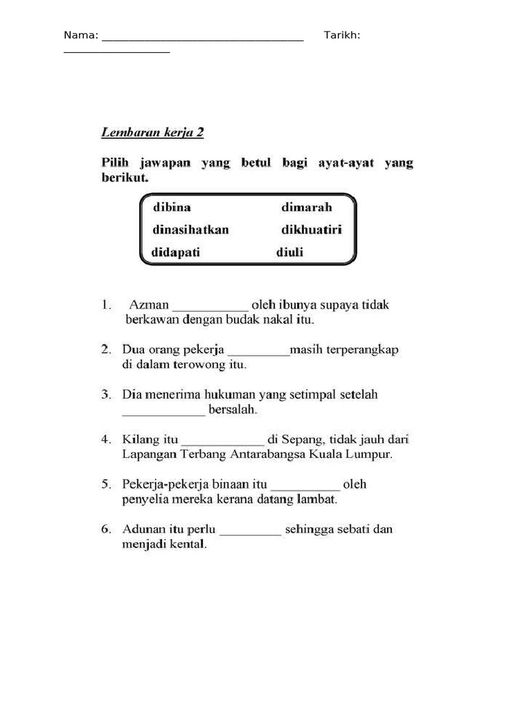 Latihan BM Kata Kerja | PDF