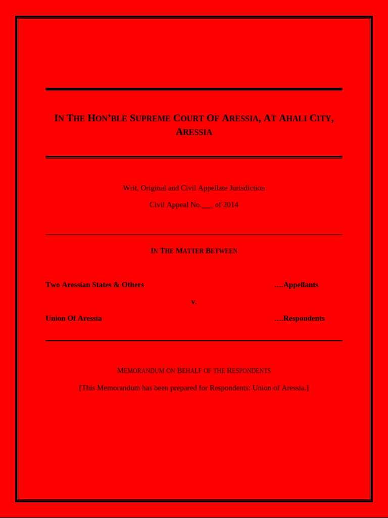 Sample Memorial For Respondent | PDF | Environmental Impact Assessment | Government Of India