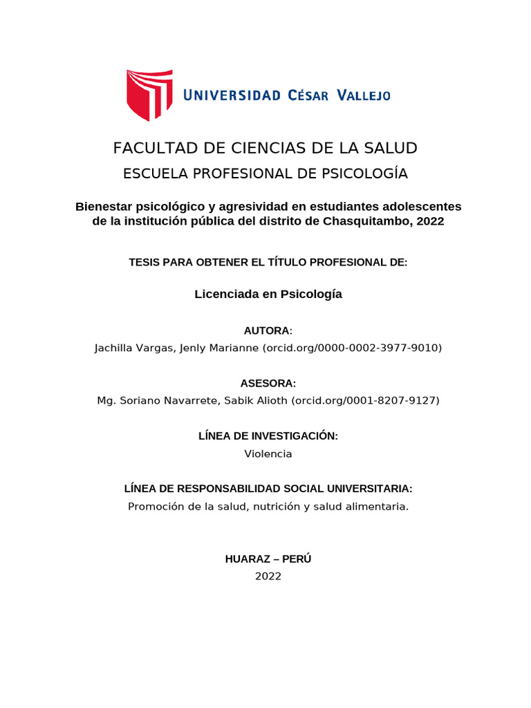 Jachilla VJM-SD | PDF | Sicología | Bienestar