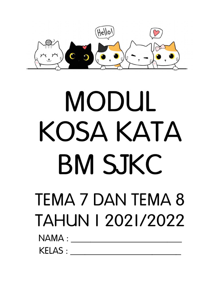 modul kosa kata BM tahun 1 tema 7 tema 8 | PDF