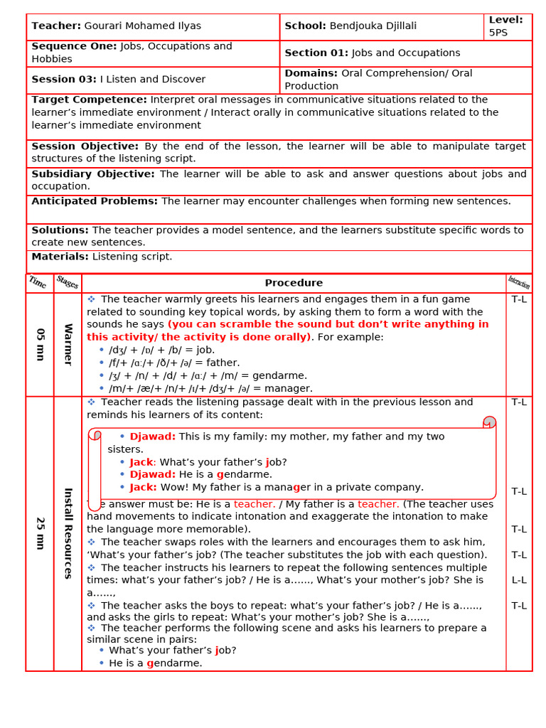 Jobs & Occupations Listening Lesson | PDF | Linguistics | Human ...