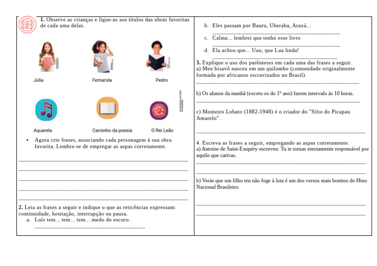 Atividade - Uso Reticencias-Aspas-Parent | PDF