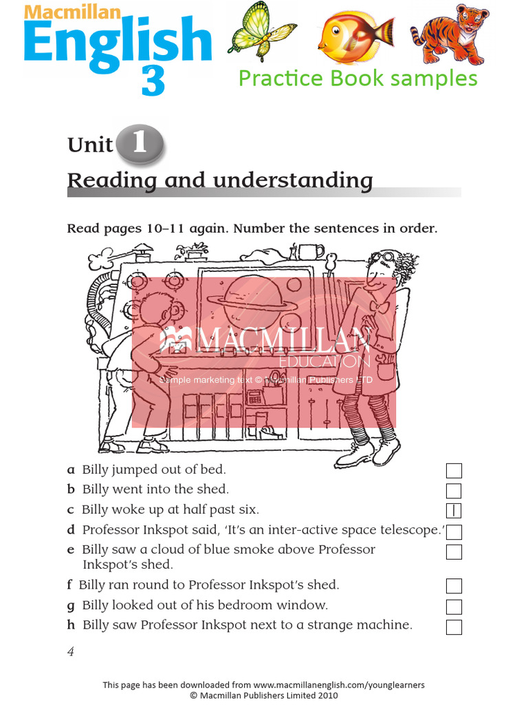 Macmillan English L3 PB Unit 1 Professor Inkspot S Telescop | PDF ...