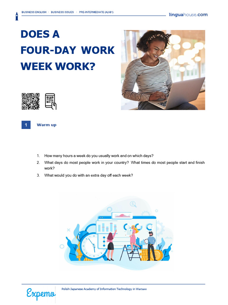 Does A Four Day Work Week Work British English Student A2 B1 | PDF