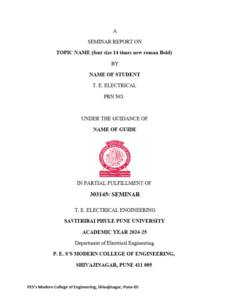 Seminar Report Format | PDF | Written Communication | Writing