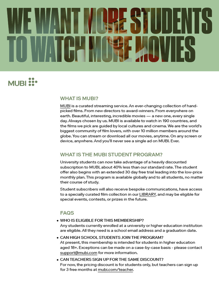 About MUBI - Student Prog - EN | PDF | Social Science