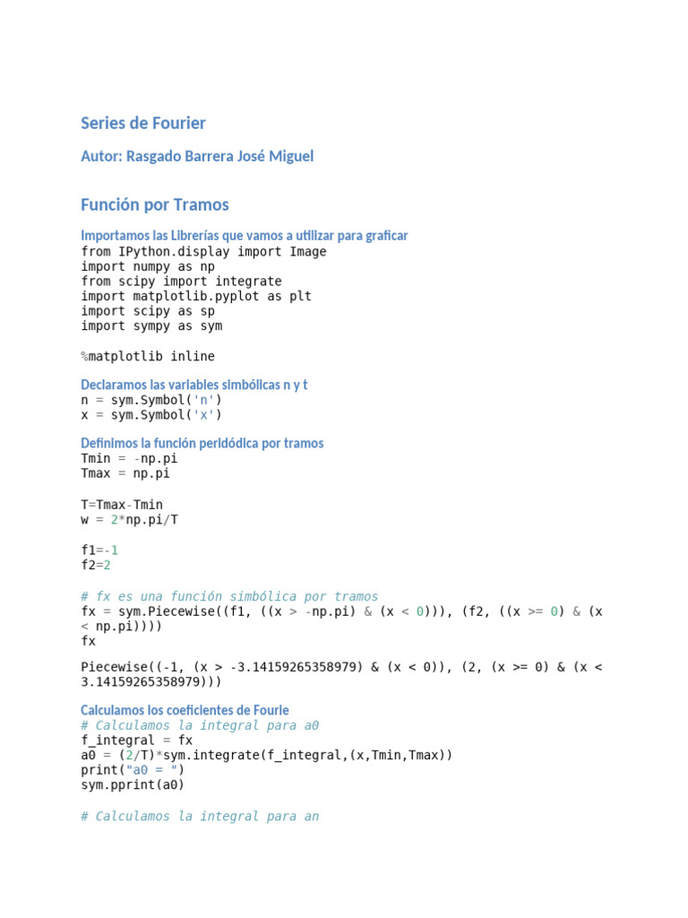 Series de Fourier en Python | PDF