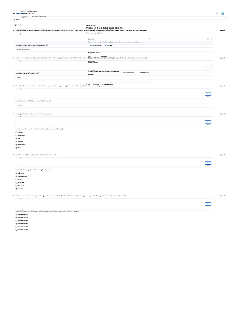 Module 4 Coding Questions - Coursera | PDF | Computing Module 4 Coding Questions - Coursera | PDF | Computing