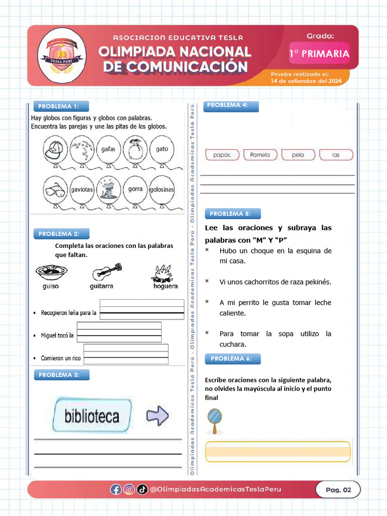 Olimpiadas De Comunicacion 1ero Prim Pdf Alimentos Cocina