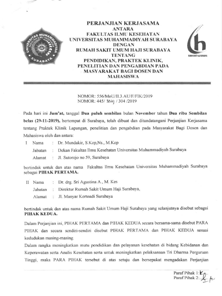 Contoh Mou Rumah Sakit | PDF