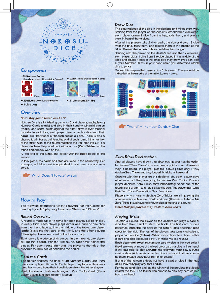 NokosuDice Rules EN | PDF