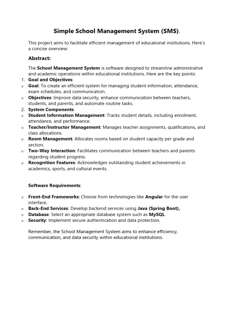 Simple School Management System | PDF | Computers