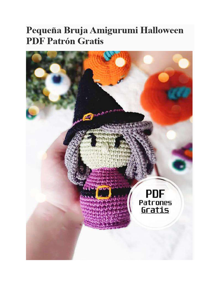 Pequena Bruja Amigurumi Halloween PDF Patron Gratis - Removed | PDF