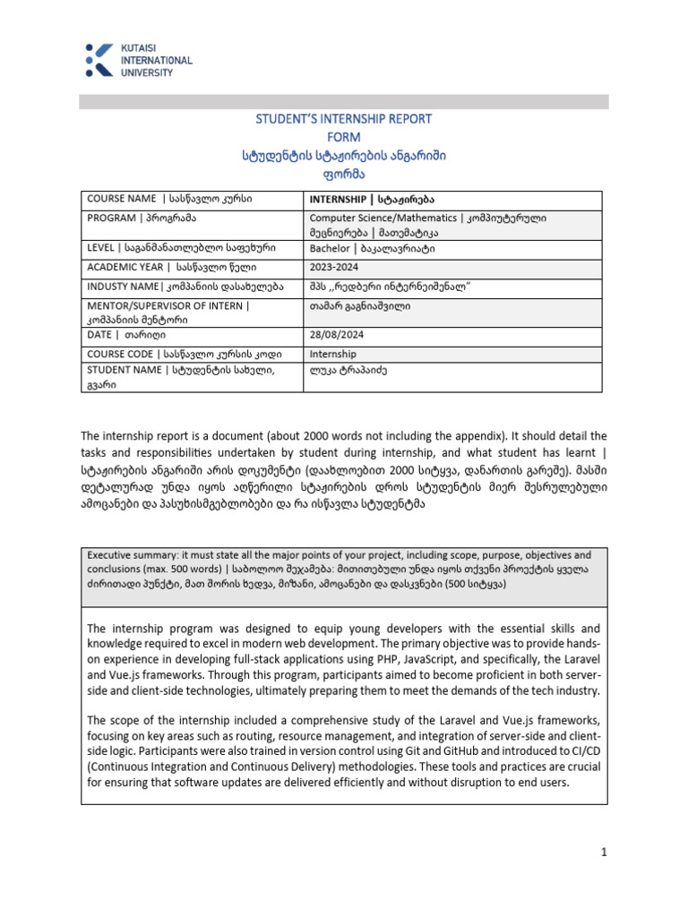 Cs and Math - Student Report Form 2024 07 - en | PDF | Computer Programming | Databases
