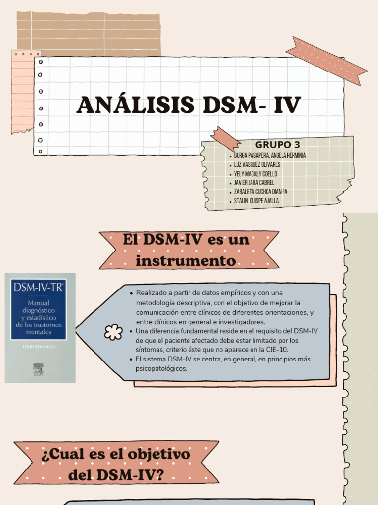 Analisis Del DSM - Iv | PDF | Manual Diagnóstico y Estadístico de los Trastornos Mentales ...