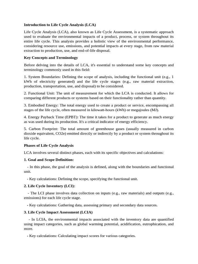 Carbon Footprint in Life Cycle Analysis | PDF | Life Cycle Assessment ...