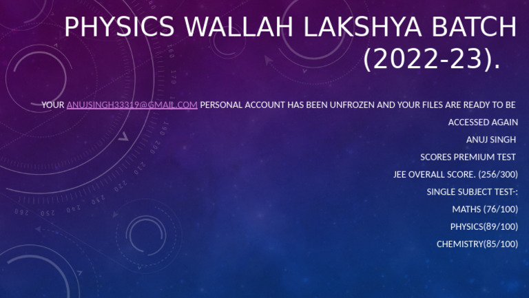 Physics Wallah Lakshya Batch (2022-23) | PDF