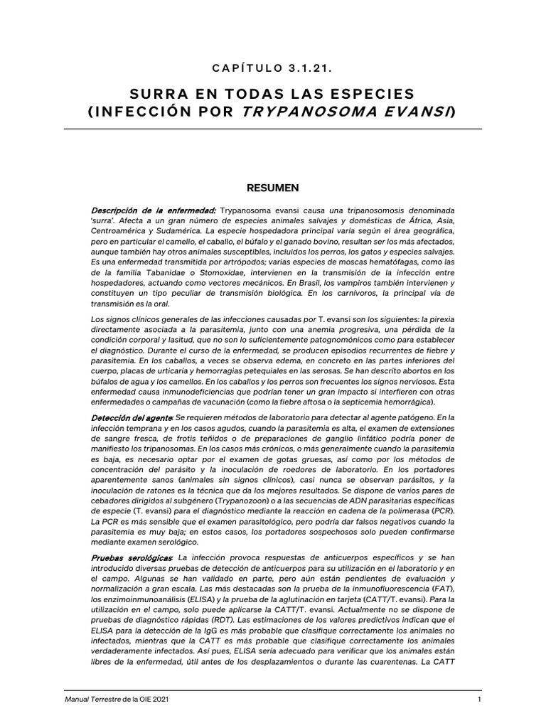 3.01.21 Surra | PDF | Medicina CLINICA | Especialidades Medicas