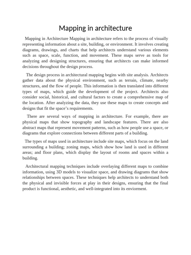 Mapping in Architecture | PDF