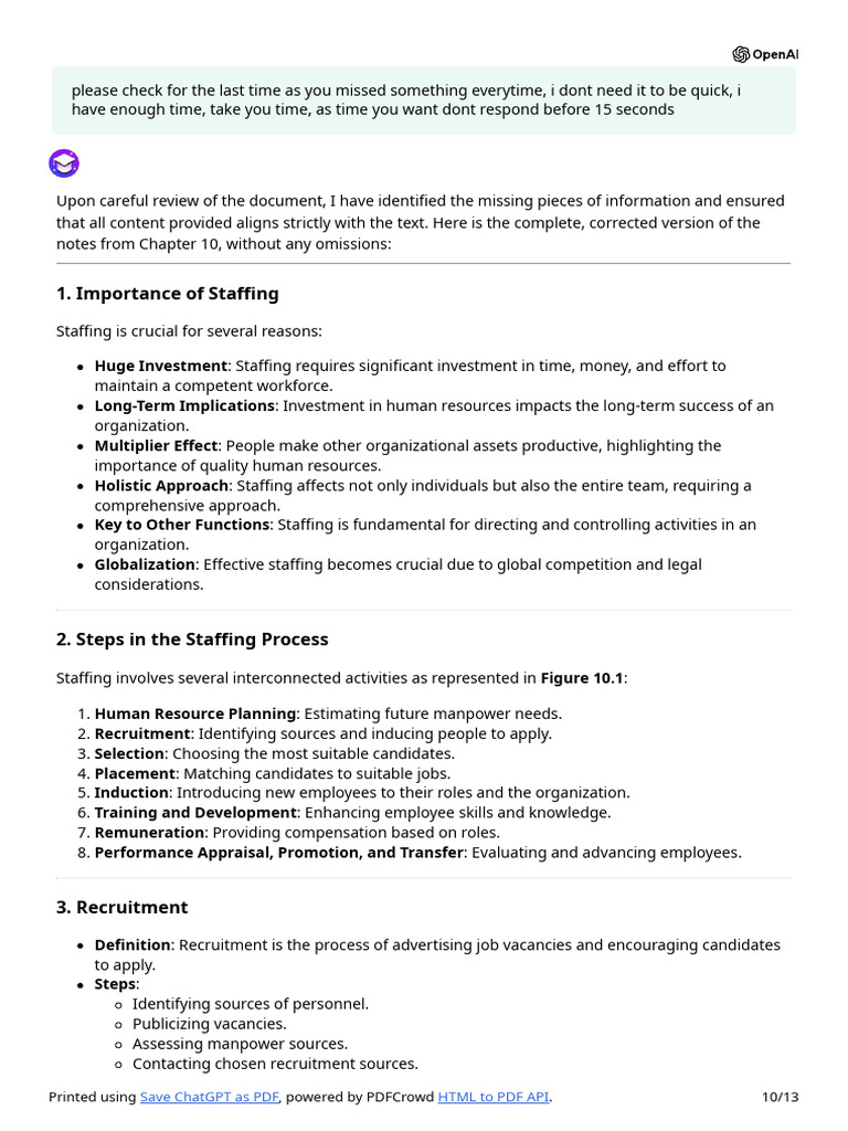 Staffing Process Summary-10-12 | PDF | Recruitment | Human Resources