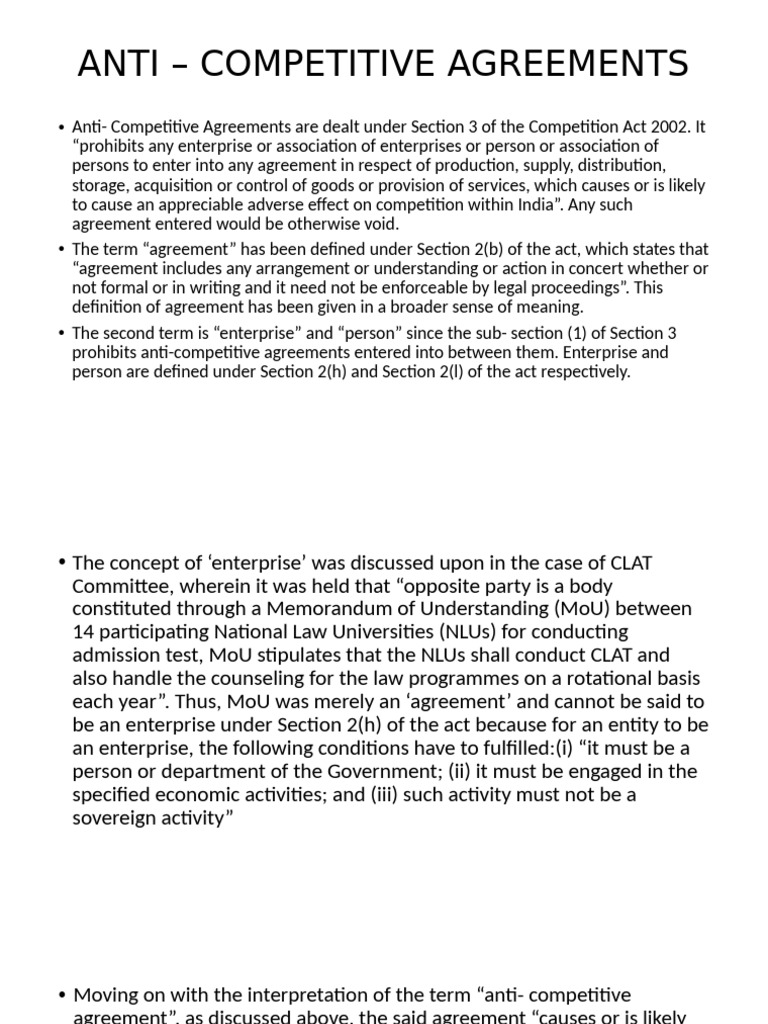 Anti - Competitive Agreements | PDF | Price Fixing | Private Law