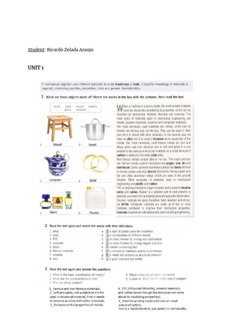 Technical English Homeworks SNPP V.5 | PDF | Metals | Alloy