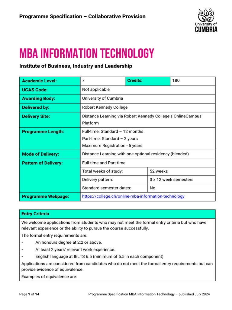 MBA Information Technology | PDF | Learning | Educational Technology