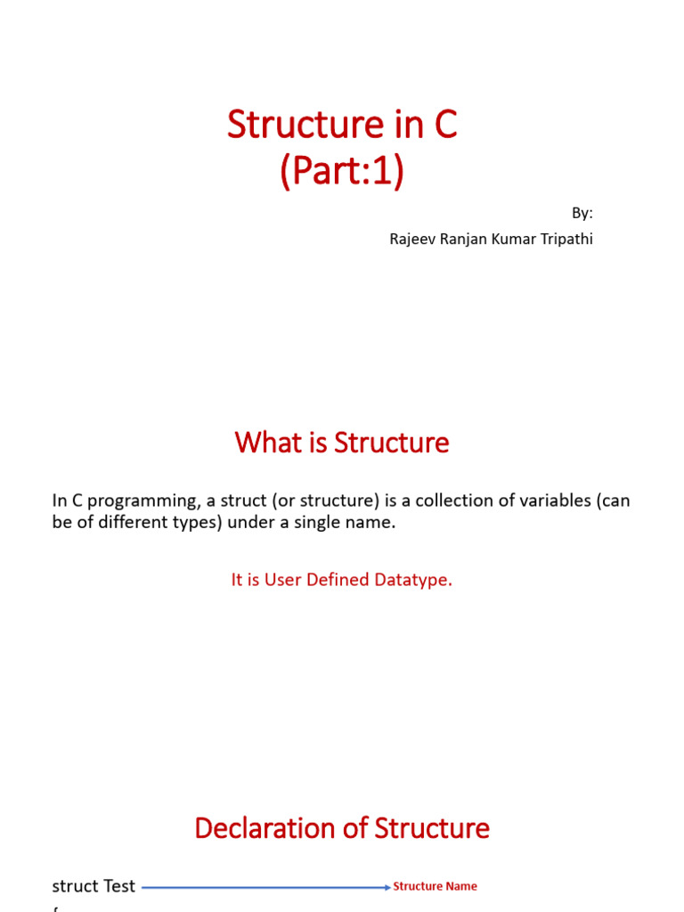 Structure In C Part1 Pdf Computer Science Programming Paradigms 5944