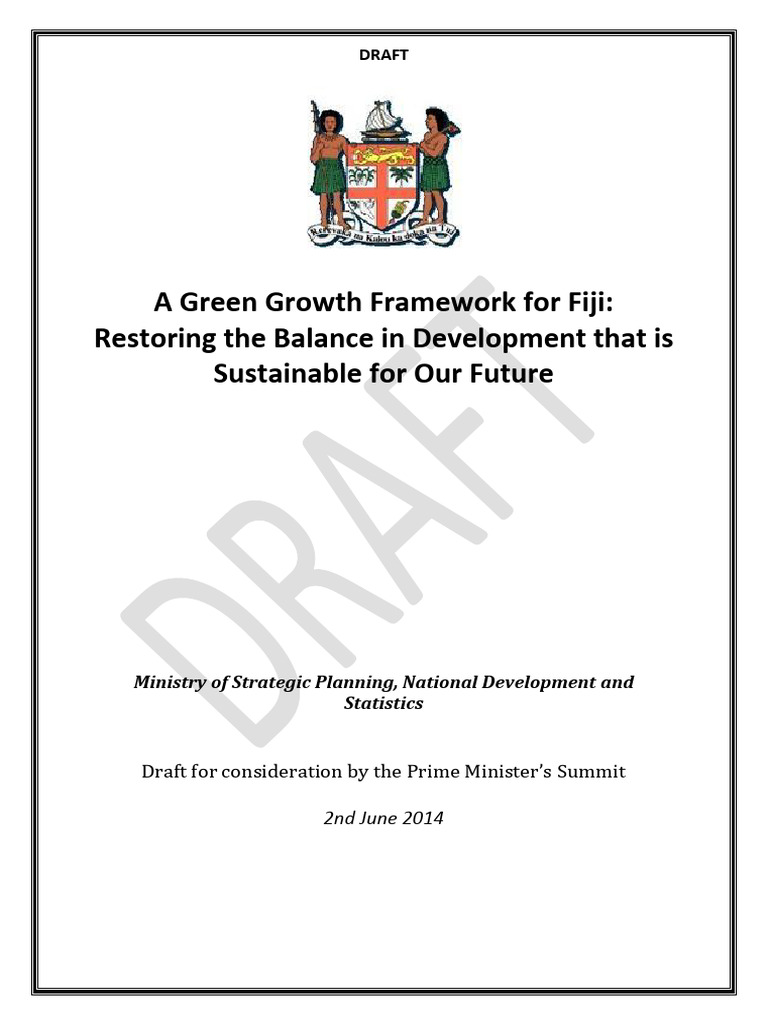 A Green Growth Framework For Fiji | PDF | Cost Of Living | Sustainability