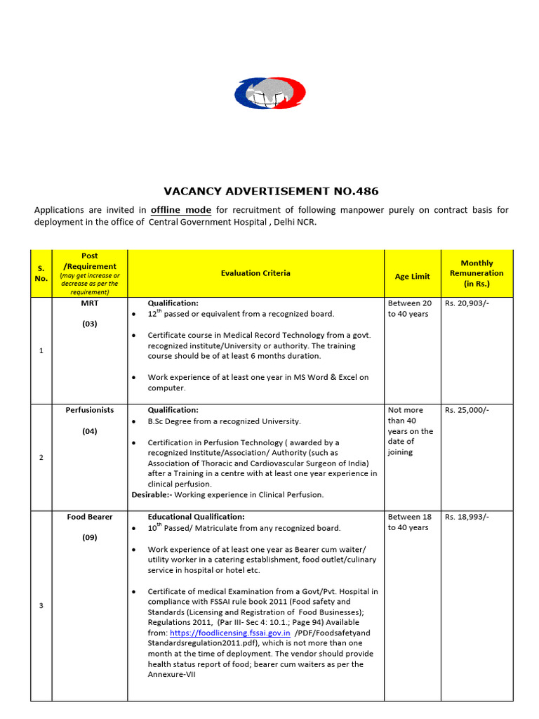 Broadcast Engineering Consultants India Limited: Vacancy Advertisement No.486 | PDF | Food Safety