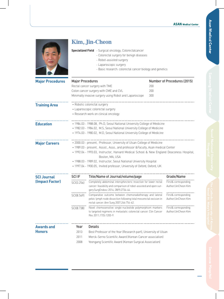 AMC - 13 - JCK - 01 - CV 2 | PDF | Colorectal Cancer | Surgery