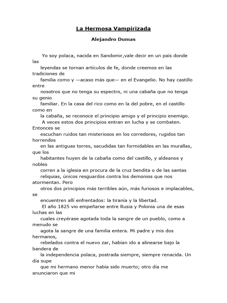 Dumas, Alejandro - La Hermosa Vampirizada | PDF | Amor | Montañas