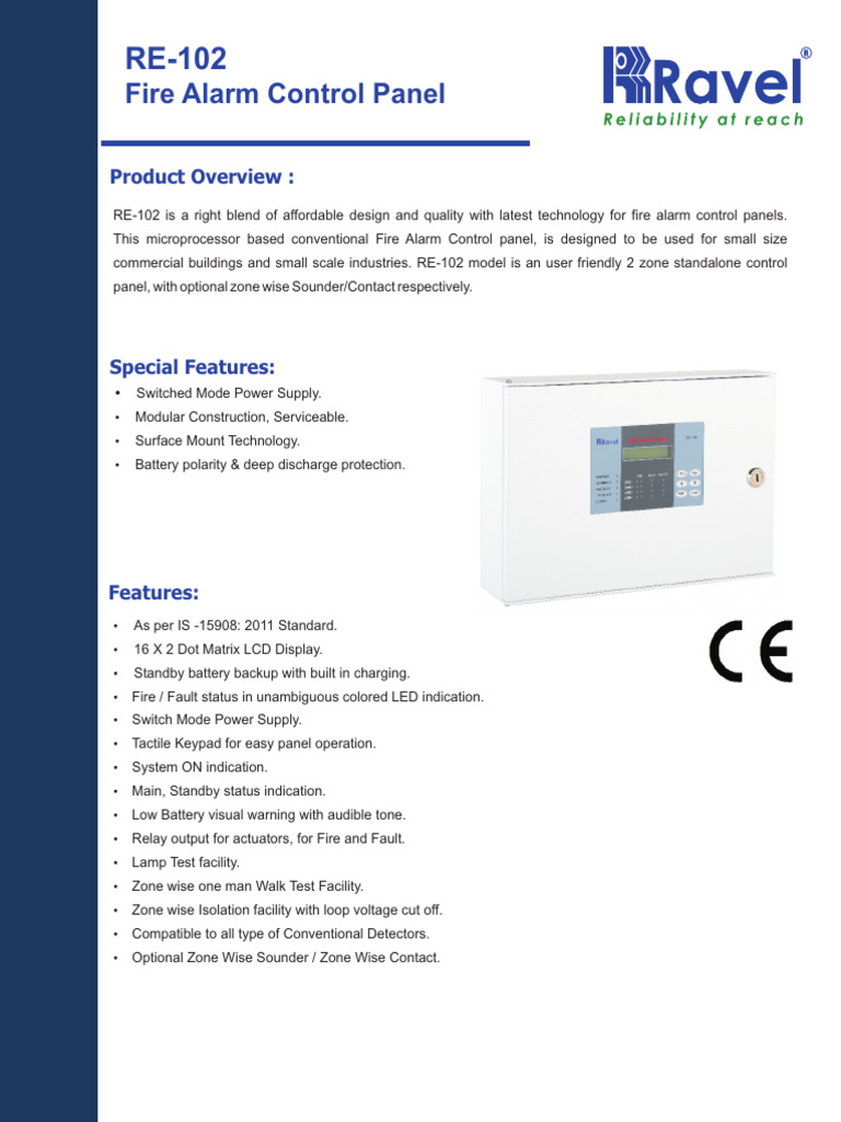 Ravel 2 Zone Fire Alarm Panel Re 102 | PDF | Relay | Resistor