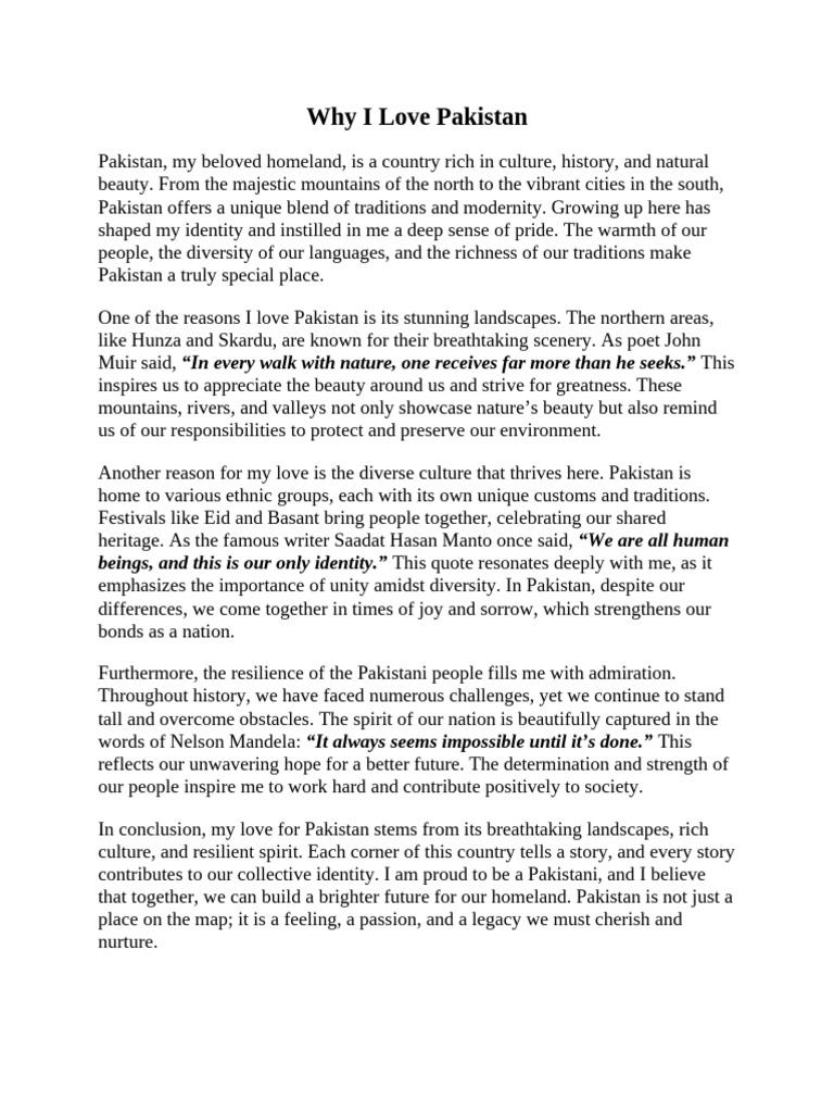 Why I Love Pakistan | PDF