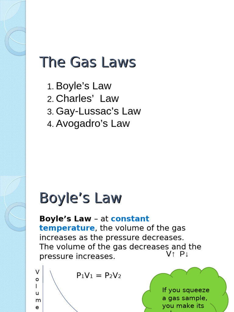 The Gas Laws PPT | PDF | Gases | Temperature