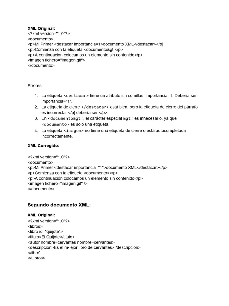 Ejercicio 5 UD1 XMLbienFormado | PDF