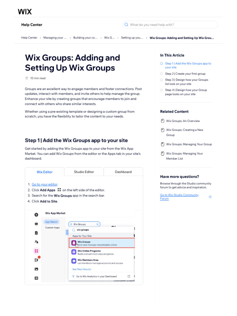 Wix-Groups How To Document | PDF | Software | Computing