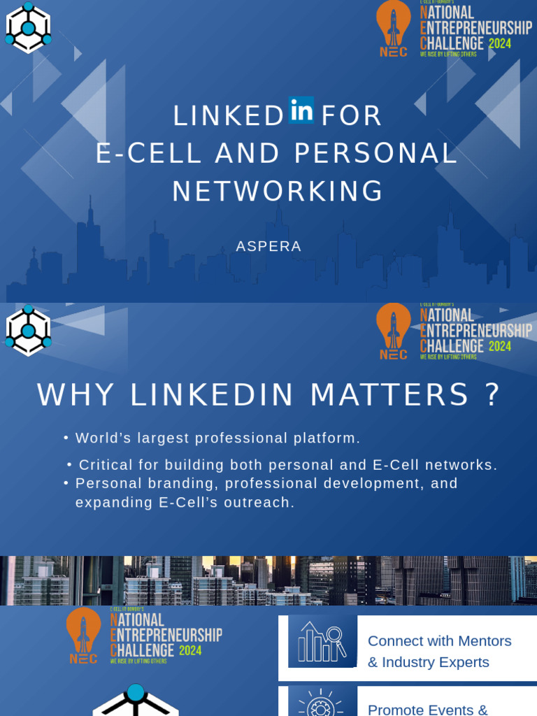 Maximizing LinkedIn For E-Cell and Personal Networking | PDF | Computers