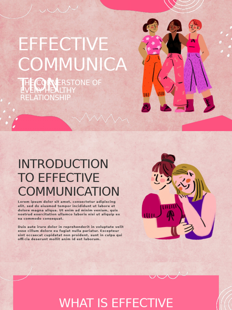 Pink Illustrated Effective Communication Presentation | PDF