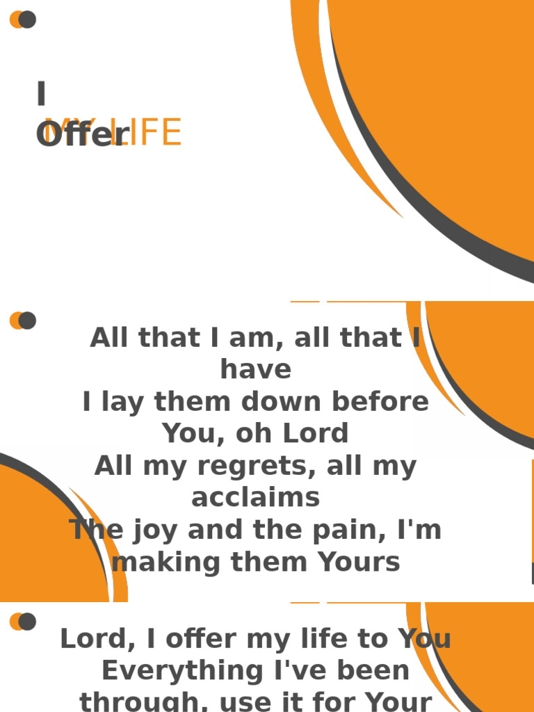I Offer My Life | PDF